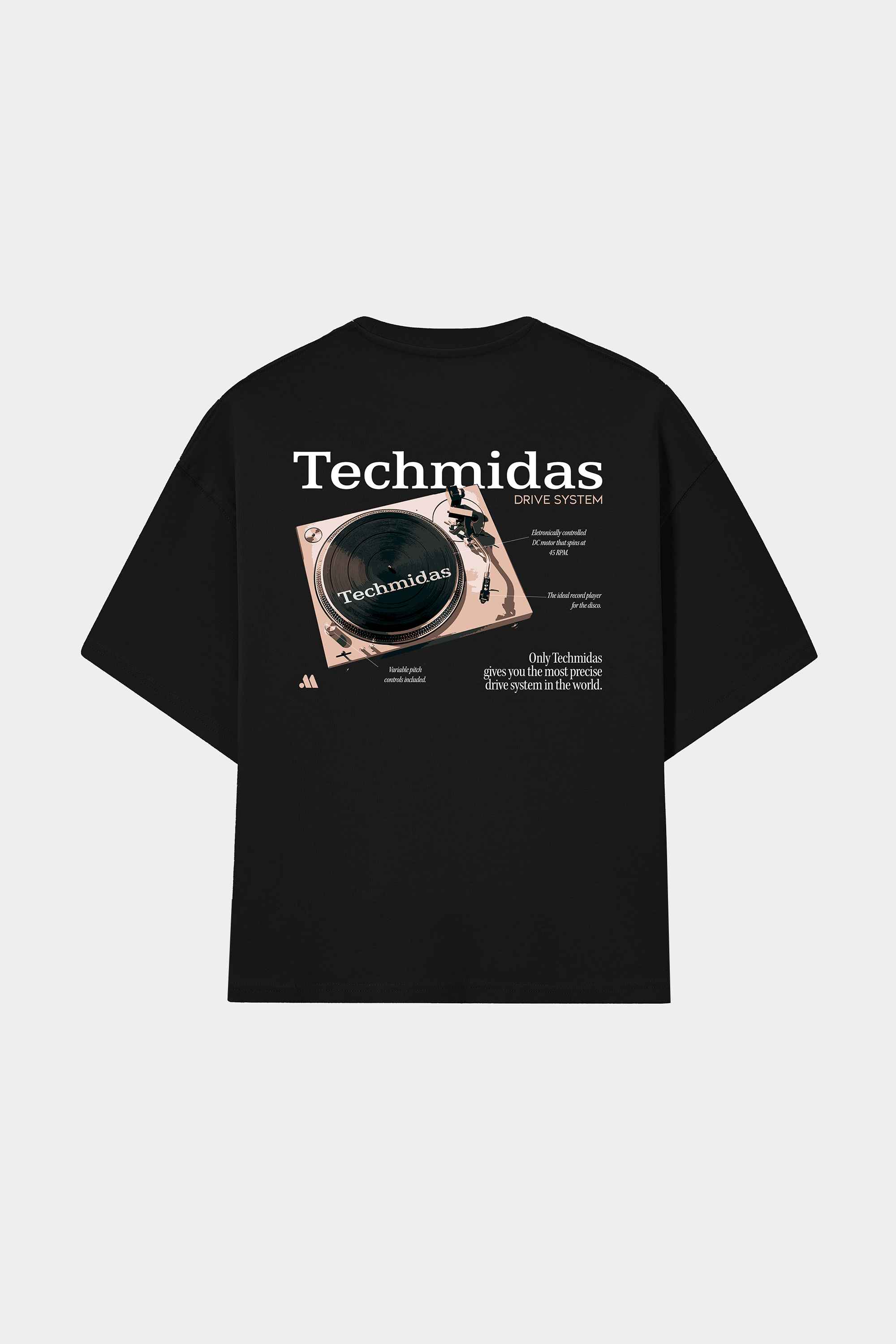 Camiseta Midas Touch Techmidas Preta - Estampa Turntable e Modelagem ...